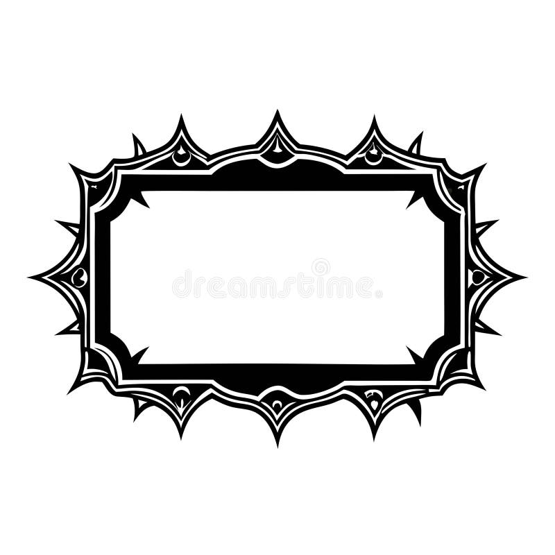 Frame with Gothic Border - Black. Rectangular Border Design for A4 ...
