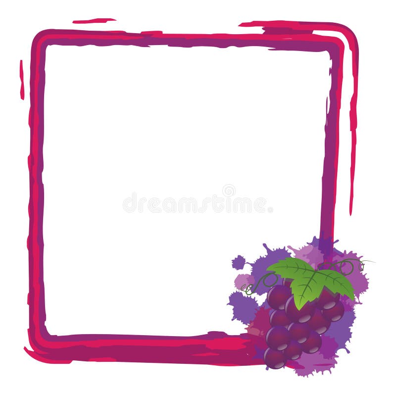 Frame with Grapes. Vector Illustration Decorative Design Stock Vector ...