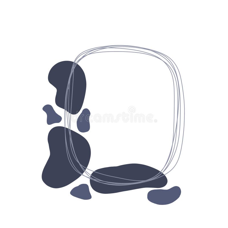 Frame, Graphic Elements of Irregular Round Shape. Doodle Drops, Contour ...