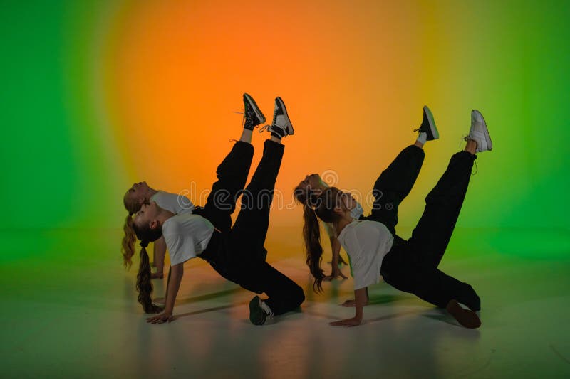 In the Shot on a Blue Background in the Light of a Spotlight in the ...