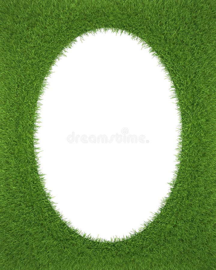 Frame with Green Grass with Isolated Oval Stock Illustration ...