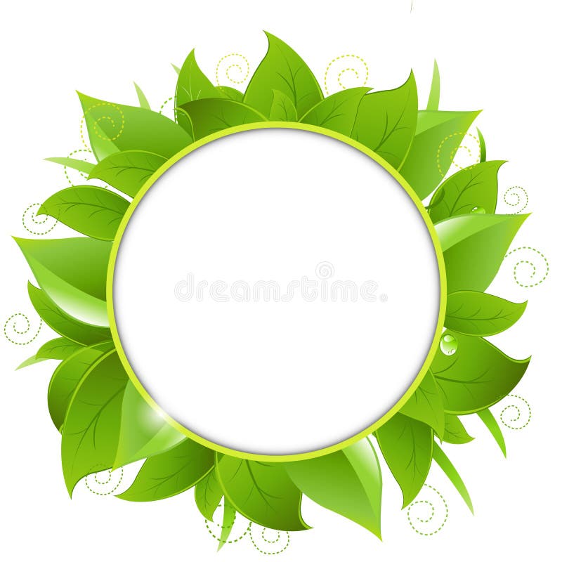 Summer Spring Green Leaves Branches Twigs Plants Foliage Greenery Round ...