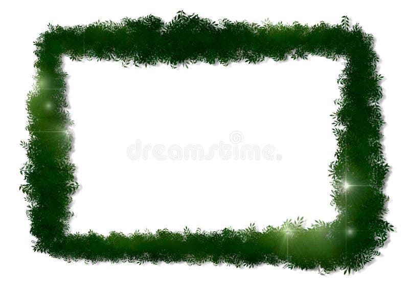Frame. Frame of Green Leaves, Tree Branches Isolated on White ...