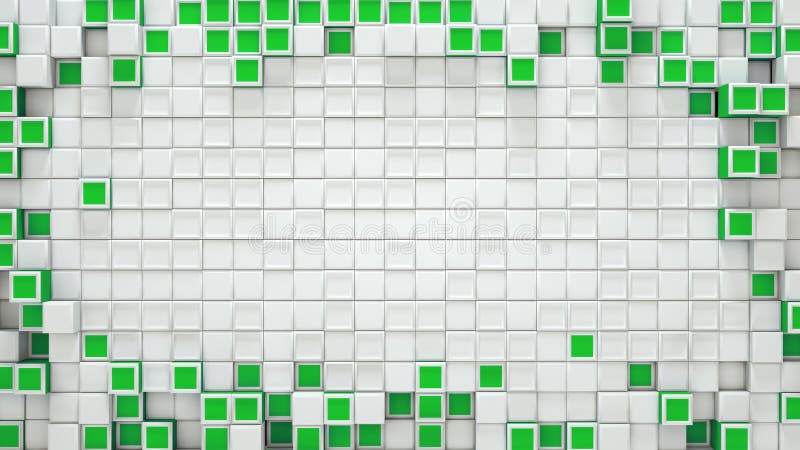 Frame of Green and White 3D Boxes and Free Space Stock Illustration ...