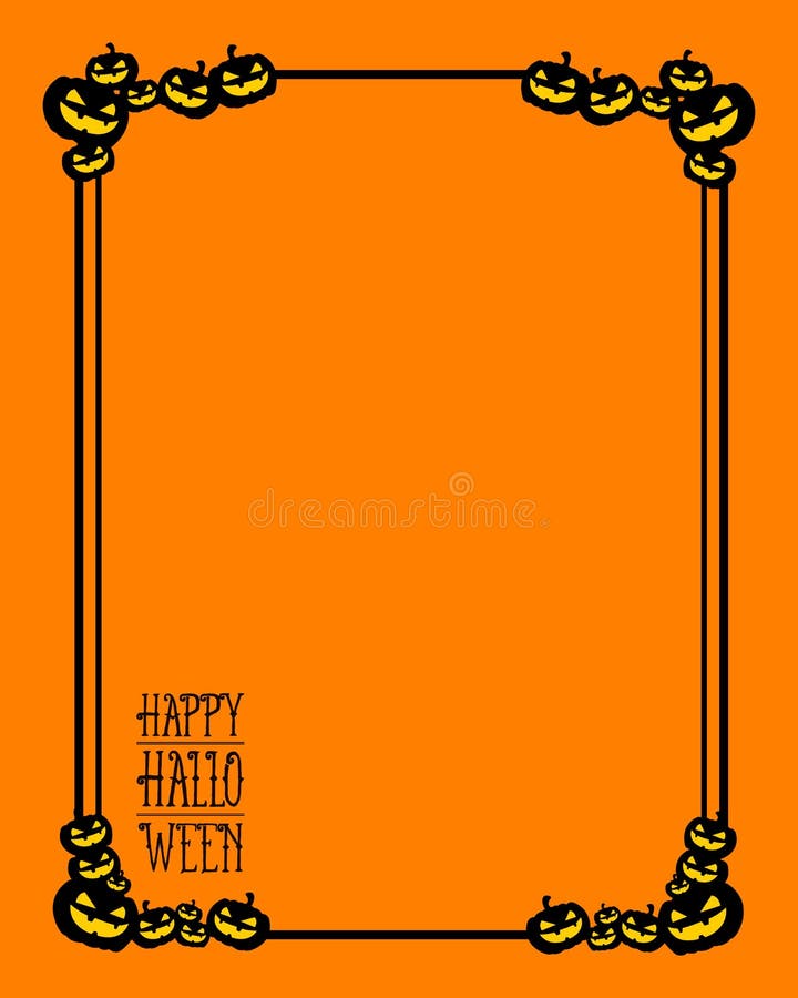 Frame with Halloween Pumpkin Style Stock Vector - Illustration of ...