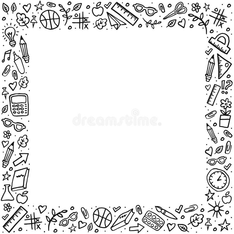Back To School Set. Vector Lettering and Hand-drawn Graphic. Education ...
