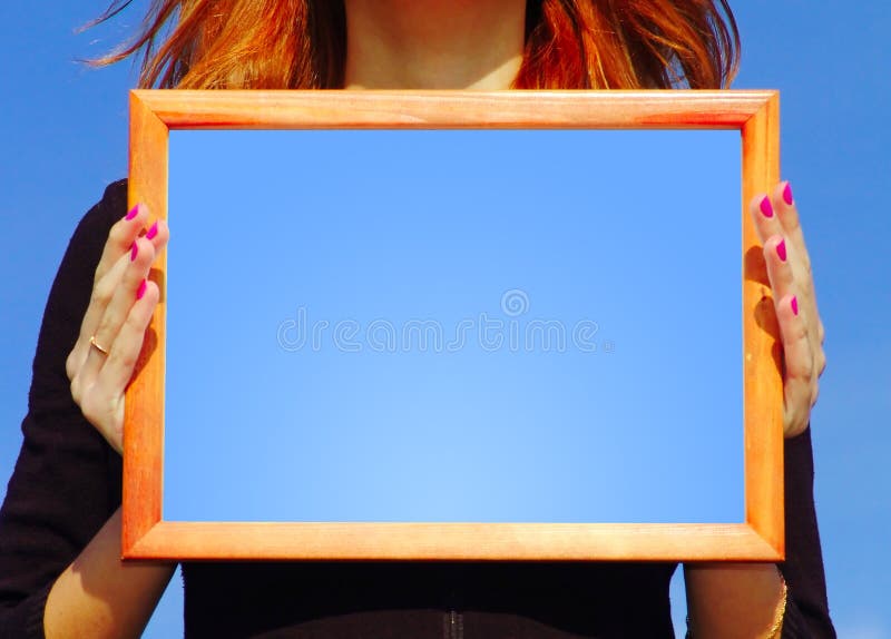 Frame in hands stock photo. Image of corporate, hand, blank - 873656