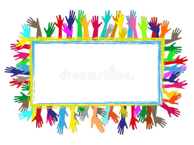 Frame and hands stock vector. Illustration of strokes - 36410669