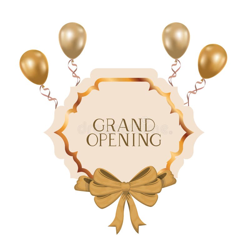Frame and Helium Balloons with Label Grand Opening Stock Vector ...