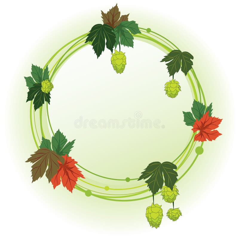 Frame with hops stock vector. Illustration of cone, garden - 109717833