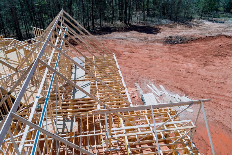 Frame House Construction with a Beam and Stick Framework on a New ...