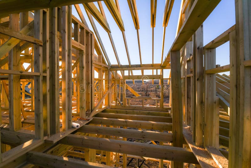 Frame house construction stock photo. Image of framing - 137421602