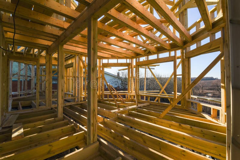 Frame house construction stock photo. Image of technology - 137927252