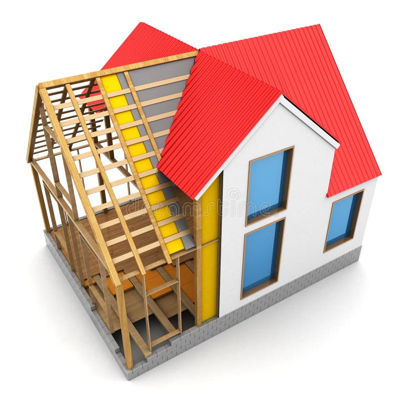 Frame house construction stock illustration. Illustration of frame ...
