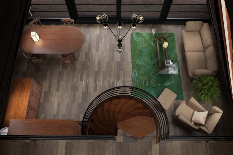 A-frame House Interior, Triangular House Hut, Project for Construction ...