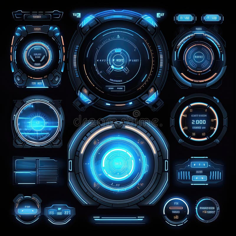 Game Hud Elements Ai Generated Stock Photo - Image of data, modern ...