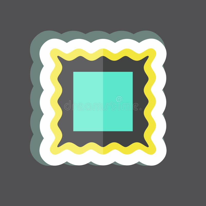 Frame I Sticker in Trendy Isolated on Black Background Stock ...