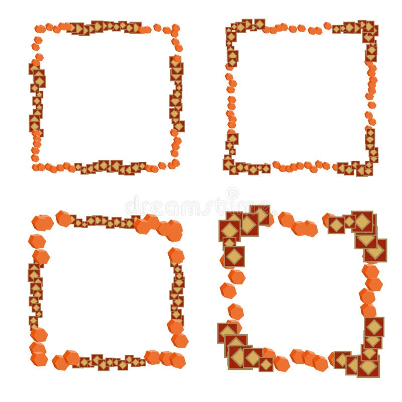 Frame Icon. Border Vector Symbol. Orange Outline Shape. Bold Edge ...