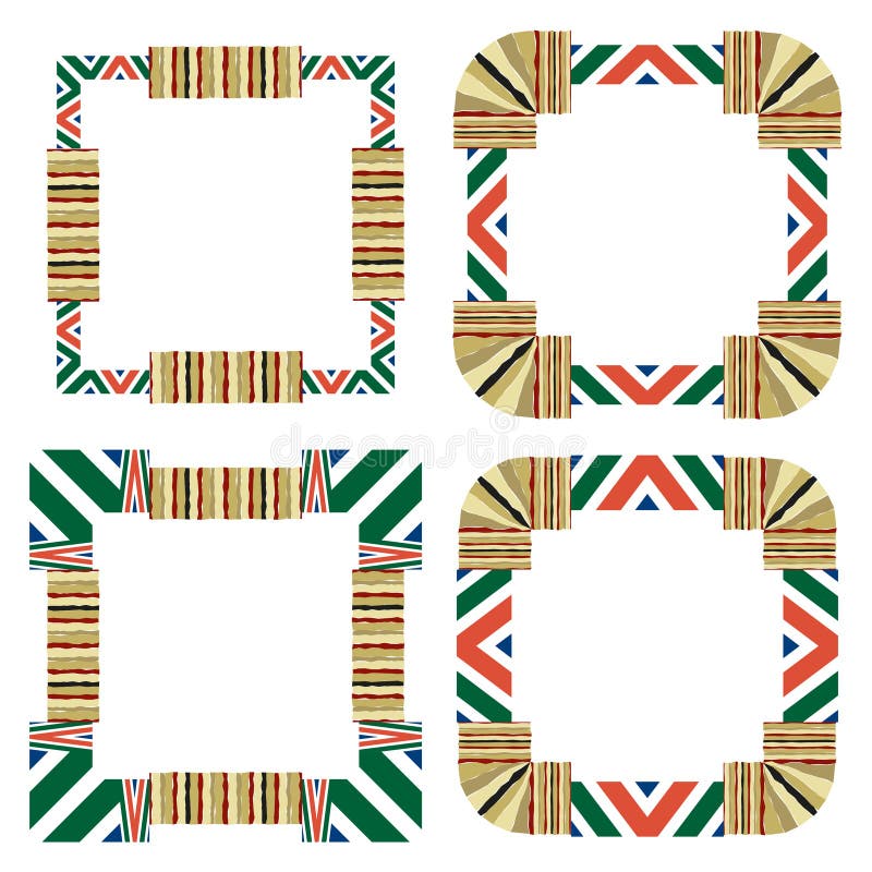 Frame Icon. Ornate Vector Border. Green Red Pattern. Decorative Frame ...