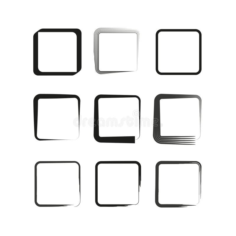 Frame Icon. Square Border Symbol. Geometric Shape Set. Vector ...