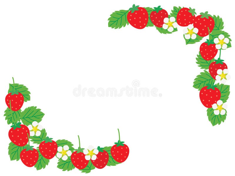 Frame Illustration of Strawberry Stock Vector - Illustration of house ...
