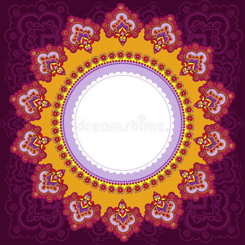 Frame in the Indian style. stock illustration. Illustration of asia ...