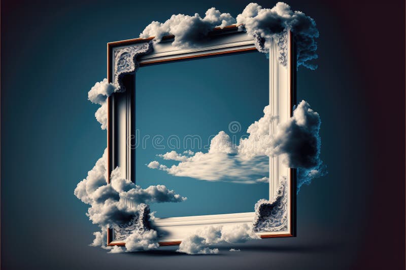 Frame Isolated on White Cloud Background in the Sky in Square Shape ...