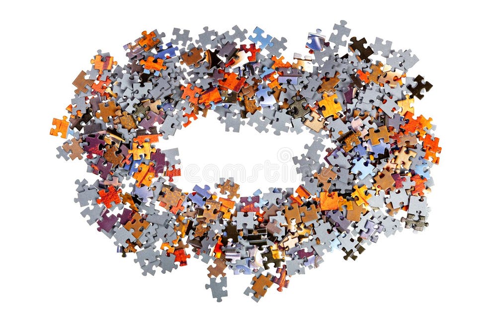 Frame of Jigsaw Puzzle Pieces Stock Photo - Image of frame, pattern ...