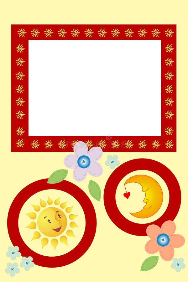 Kid Scrapbook with Blank Frame Message Stock Vector - Illustration of ...