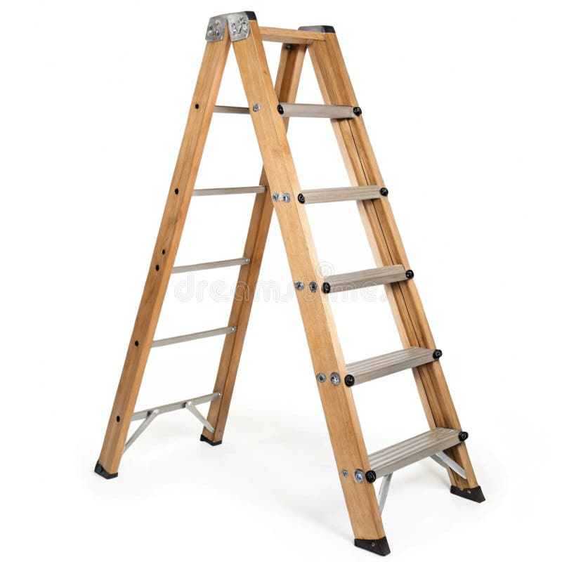 A-frame Ladder Isolated on White Background Stock Illustration ...