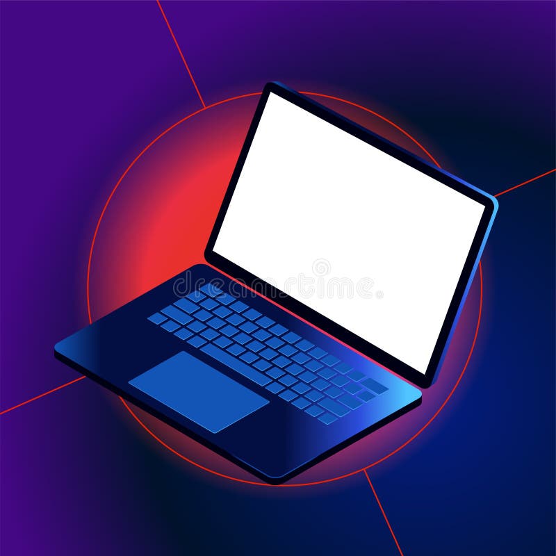 Frame Laptop Blank Screen Concept Banner Stock Vector - Illustration of ...