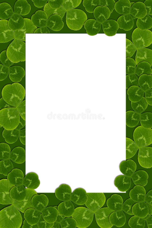 Frame Leaves Clover Trefoil Shamrock Pattern Stock Photo - Image of ...