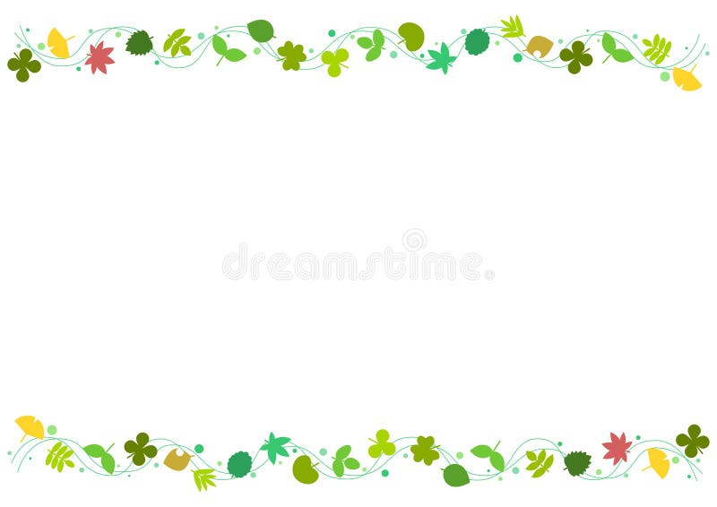 Frame of Leaves and Curves. Various Kinds of Leaves. Simple Design ...