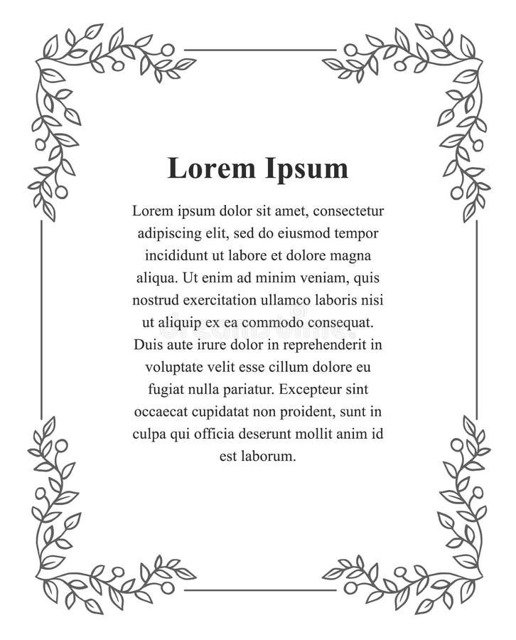 Frame of Leaves. Hand Draw Decorative Element. Page of Book, Card Stock ...