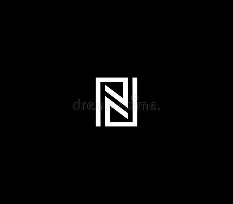 Frame Letter N Monogram or Letters PD Logo Design with Black Background ...