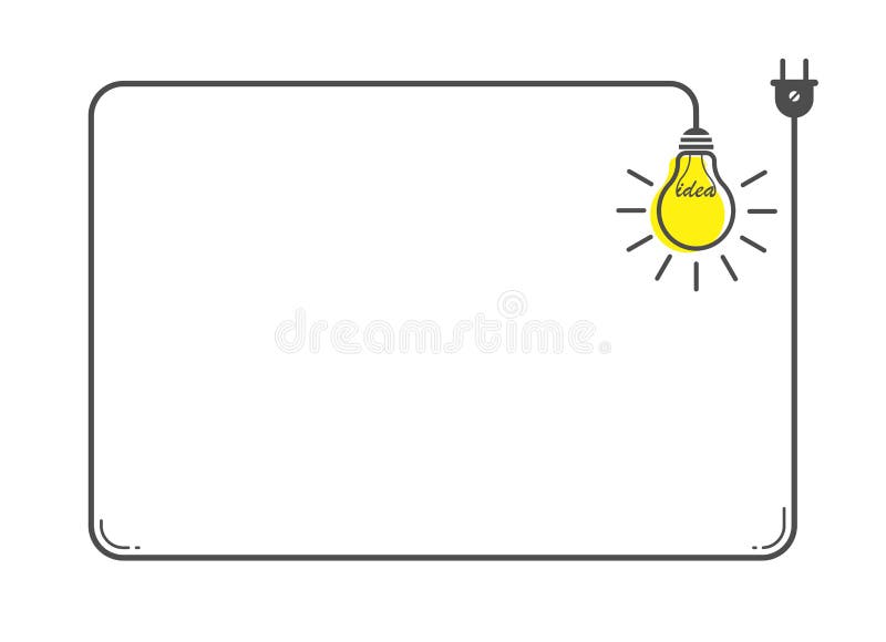 A Frame with a Light Bulb and a Place for Text Stock Vector ...