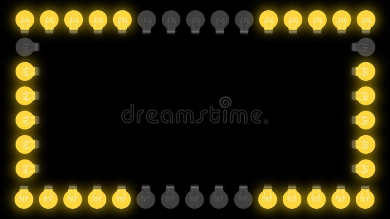 Frame of Light Bulbs Blinking in Alpha Channel Stock Footage - Video of ...