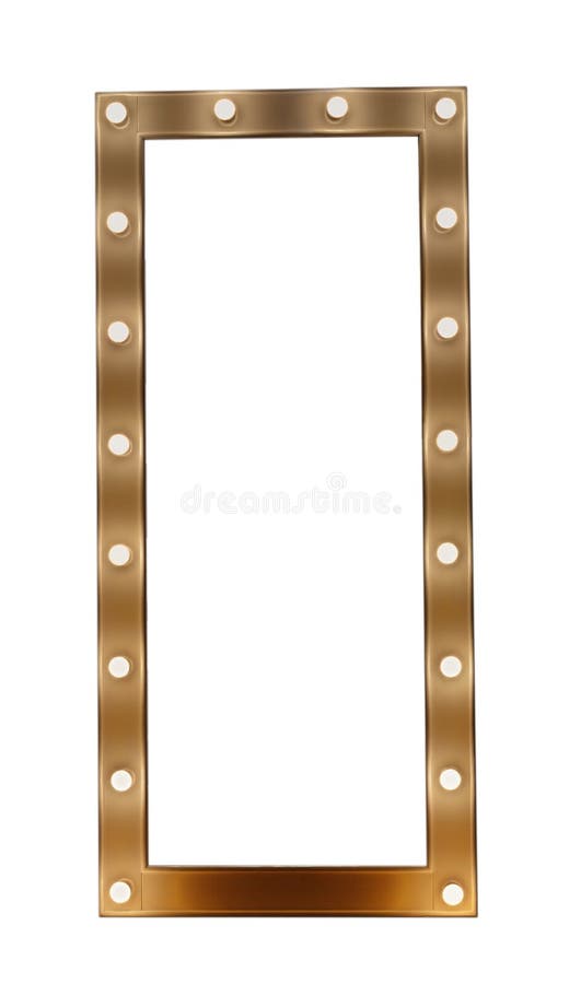 Frame with Lighting from Light Bulbs on a White Background Stock Image ...