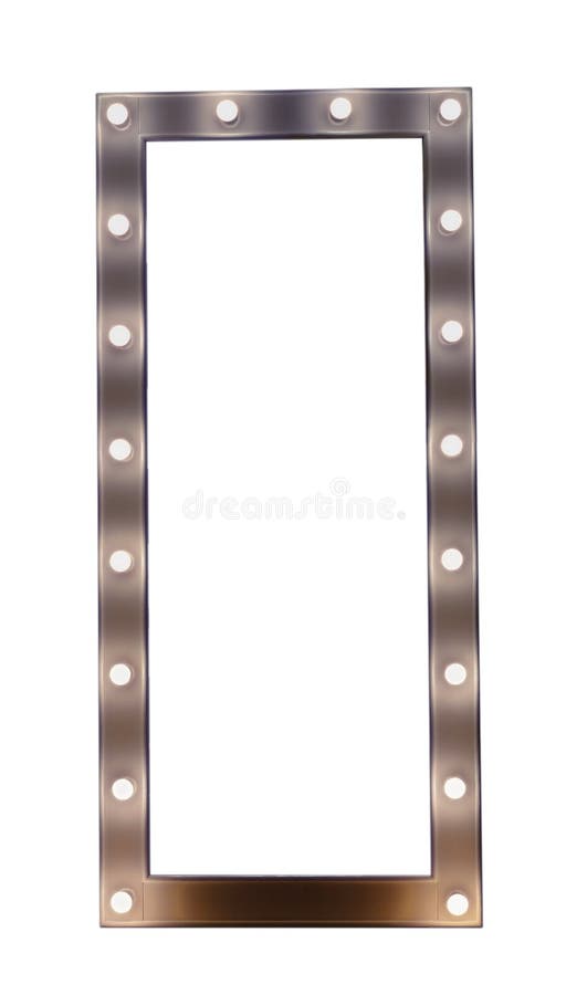 Frame with Lighting from Light Bulbs on a White Background Stock Image ...