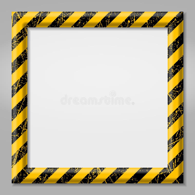 Frame with Line Yellow and Black Color. Caution Sign. for Your Design ...