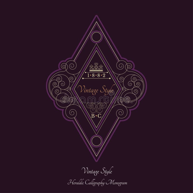 Royal Monogram Design Template. Calligraphic Labels and Frames from ...