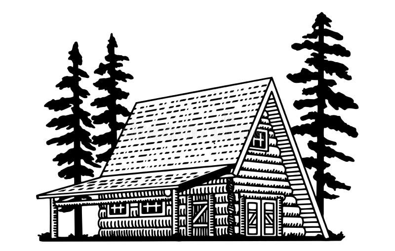 A Frame Lodge stock vector. Illustration of lodge, house - 158452395