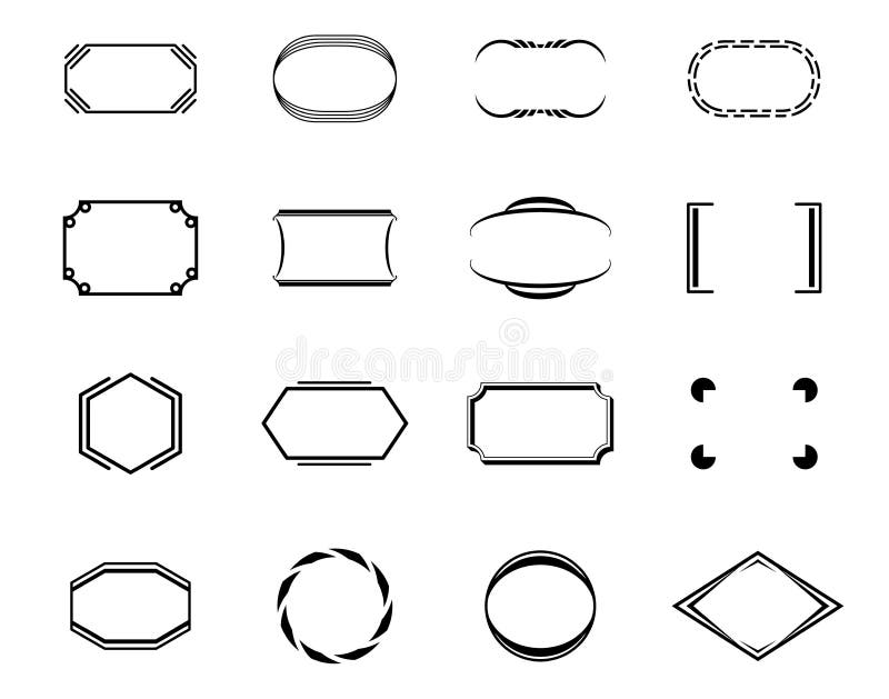 Frame for Logotype Icons Set, Simple Style Stock Illustration ...