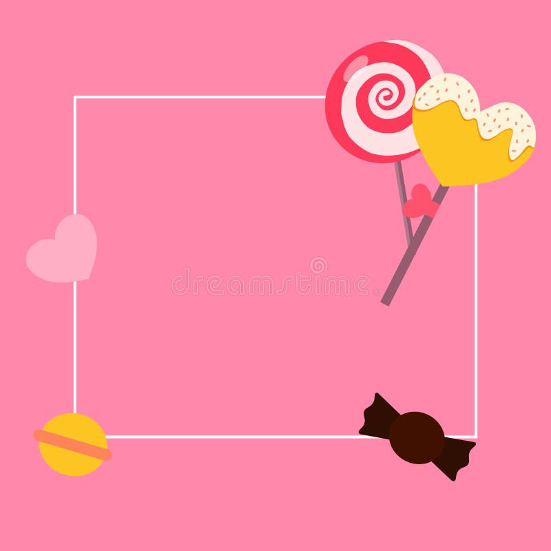 Frame with Lollipops on a Pink Background, Vector Graphics Stock Vector ...