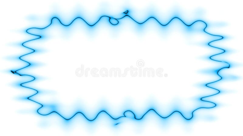 Frame, Long Rectangular Wavy Horizontal Abstract Blue Closed Lines of ...