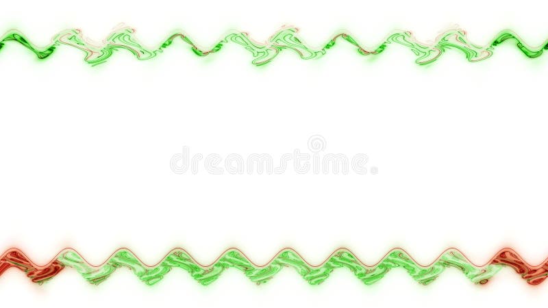 Frame, Long Wavy Rectangular Horizontal Decorated, Green Lines of ...