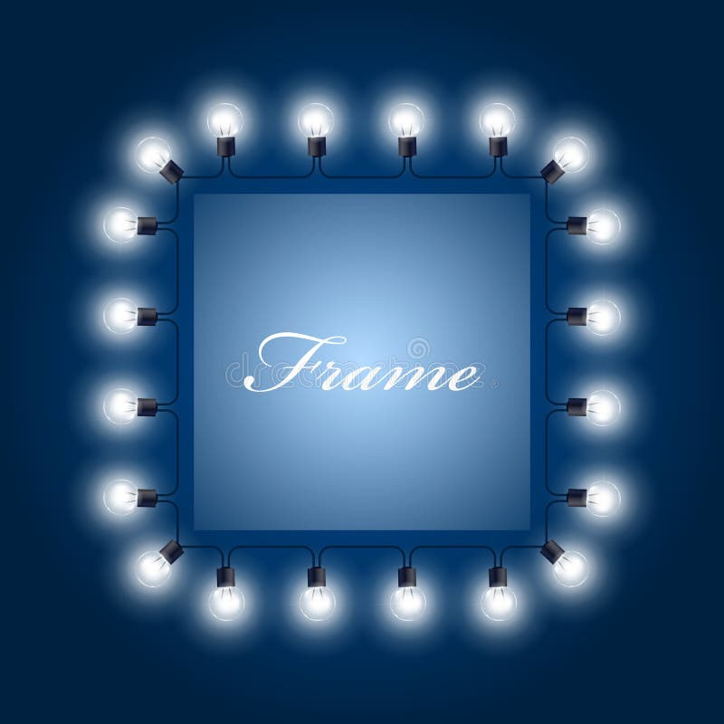 Frame of Luminous Light Bulbs Stock Vector - Illustration of ...