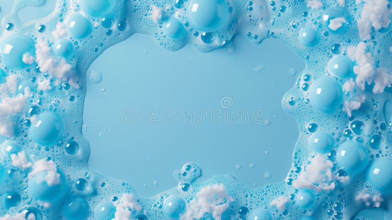 Frame Made of Cleansing Bubbles and Soapy Lather on a Water Surface ...