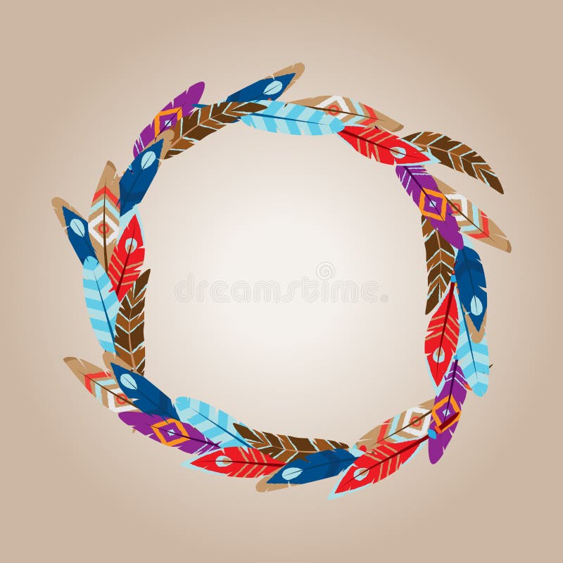 Frame Made of Colored Bird Feathers Stock Vector - Illustration of ...