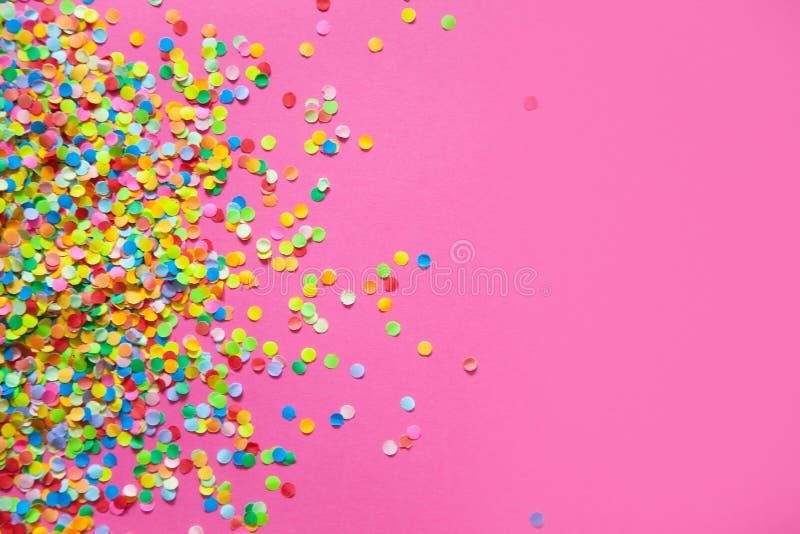 Frame Made of Colored Confetti. Pink Background. Stock Photo - Image of ...